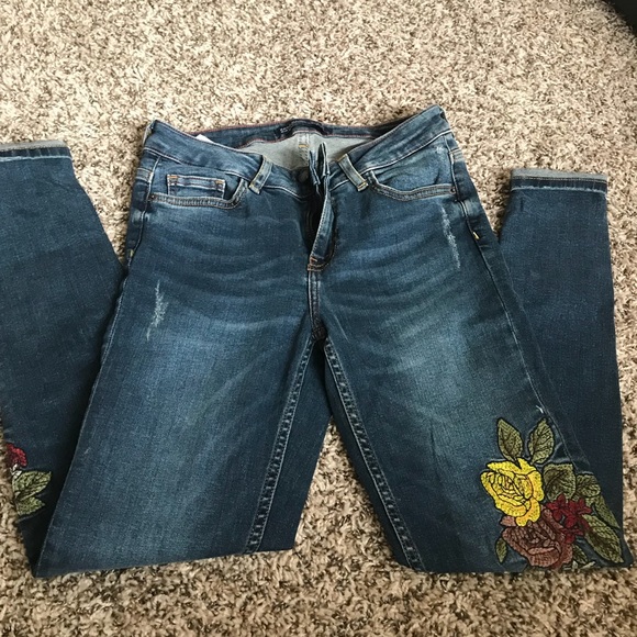 Zara | Jeans | Zara Floral Denim Fitting Size | Poshmark